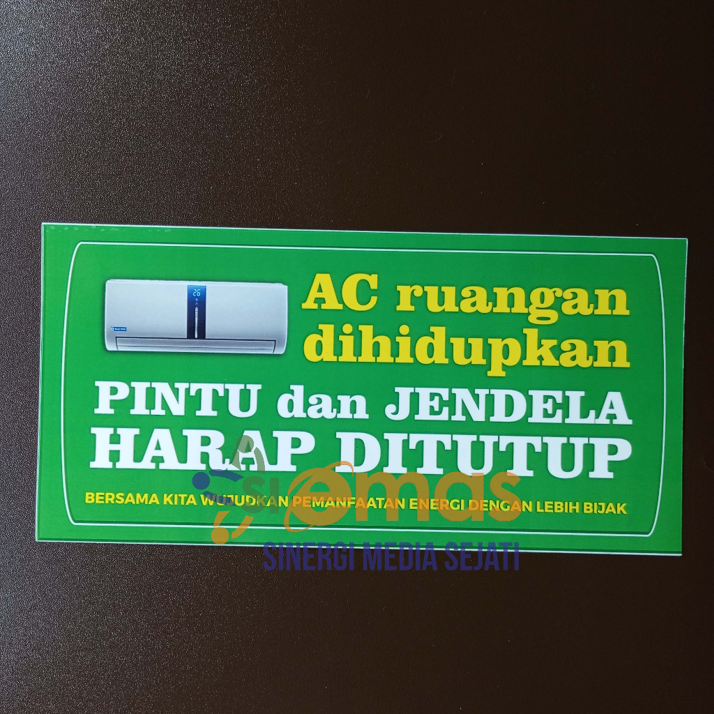 Jual Stiker Peraturan Menyalakan AC | Stiker AC Tutup Pintu dan Jendela ...