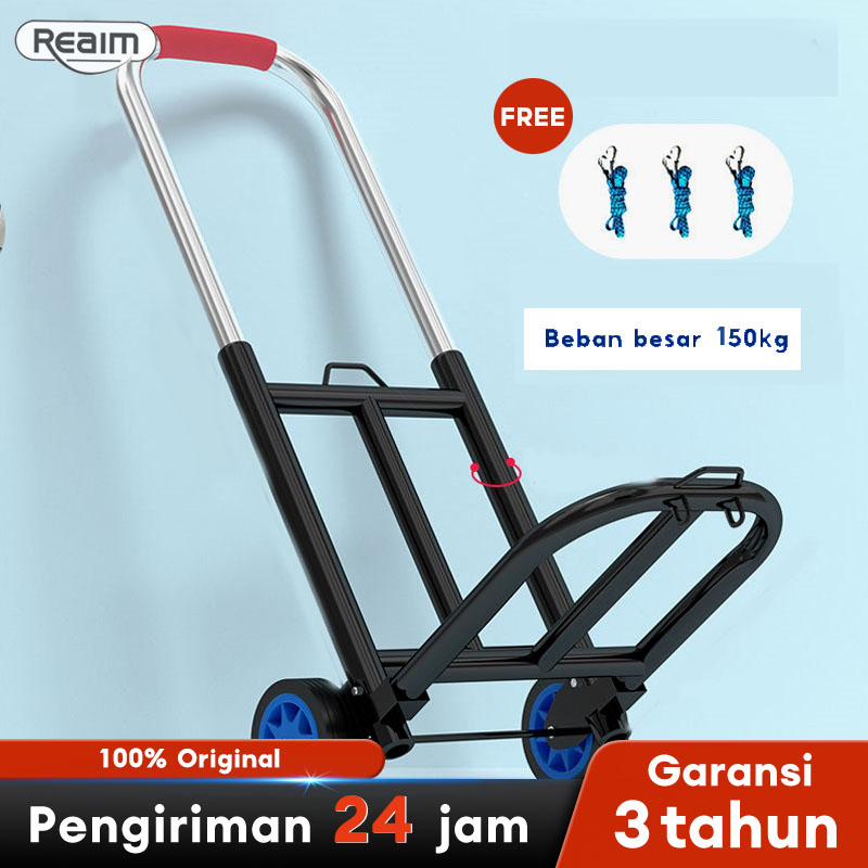 Jual 150 kg Troli Barang Lipat Hand Truck Folding Cart Silent Wheel ...