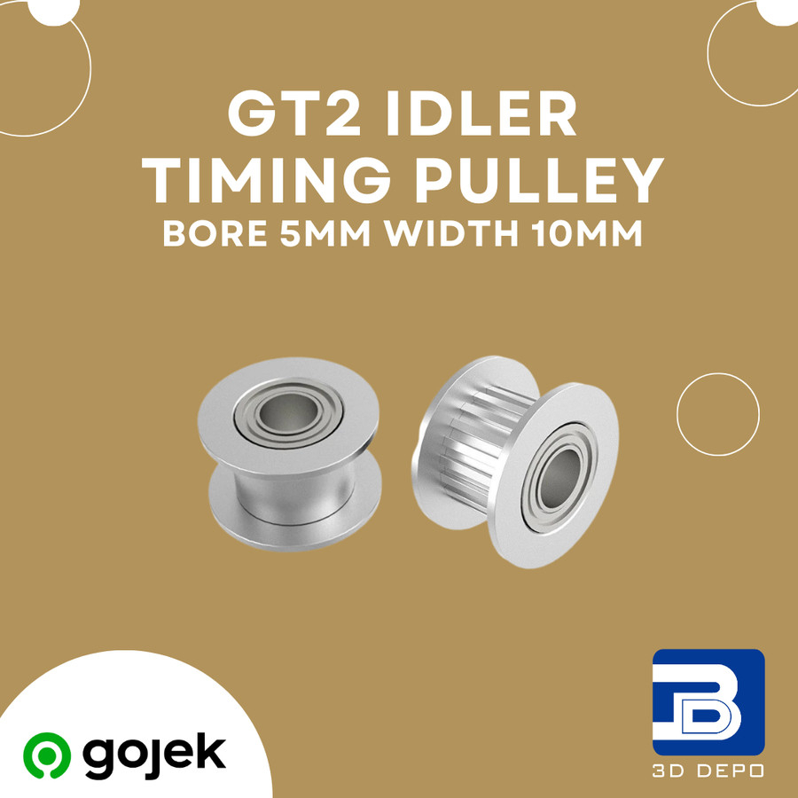 Jual GT2 20Teeth/Toothless Idler Timing Pulley Bore 5mm Width 10mm ...