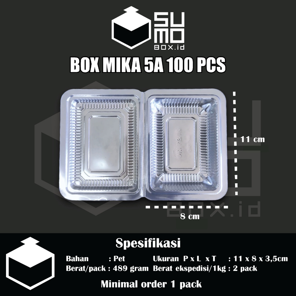 Jual Plastik mika kue ukuran 5A isi 100pcs / mika kotak makanan / box ...