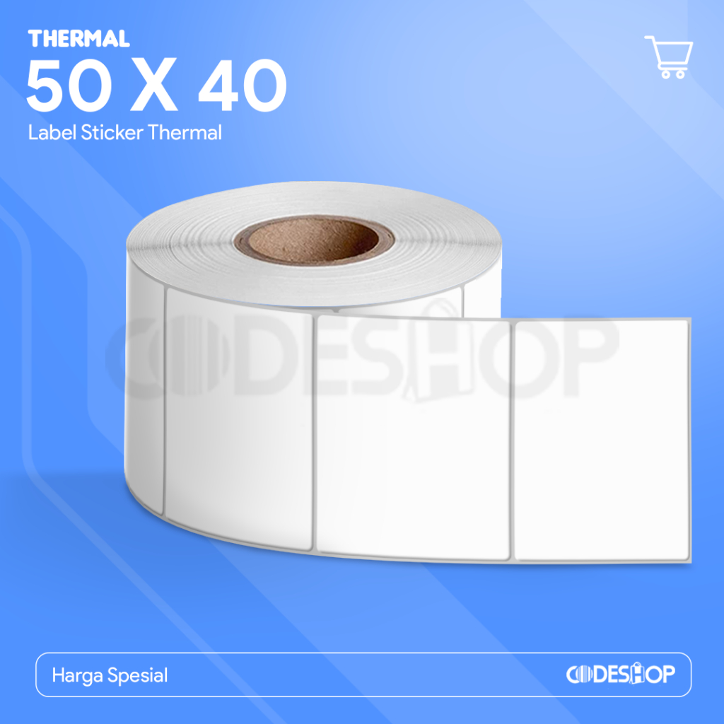 Jual Label Stiker Direct Thermal 50x40 mm 450pcs Etiket Barcode 50 x 40 ...