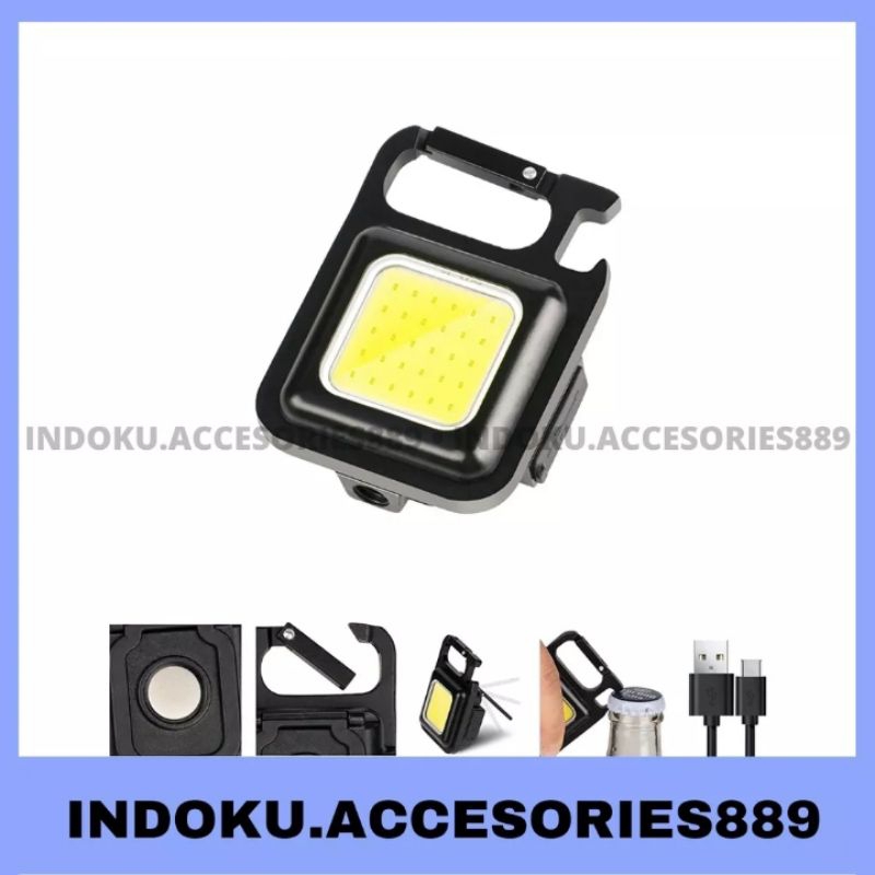 Jual Mini Senter COB Rechargeable Keychain Led Senter Saku Portabel ...