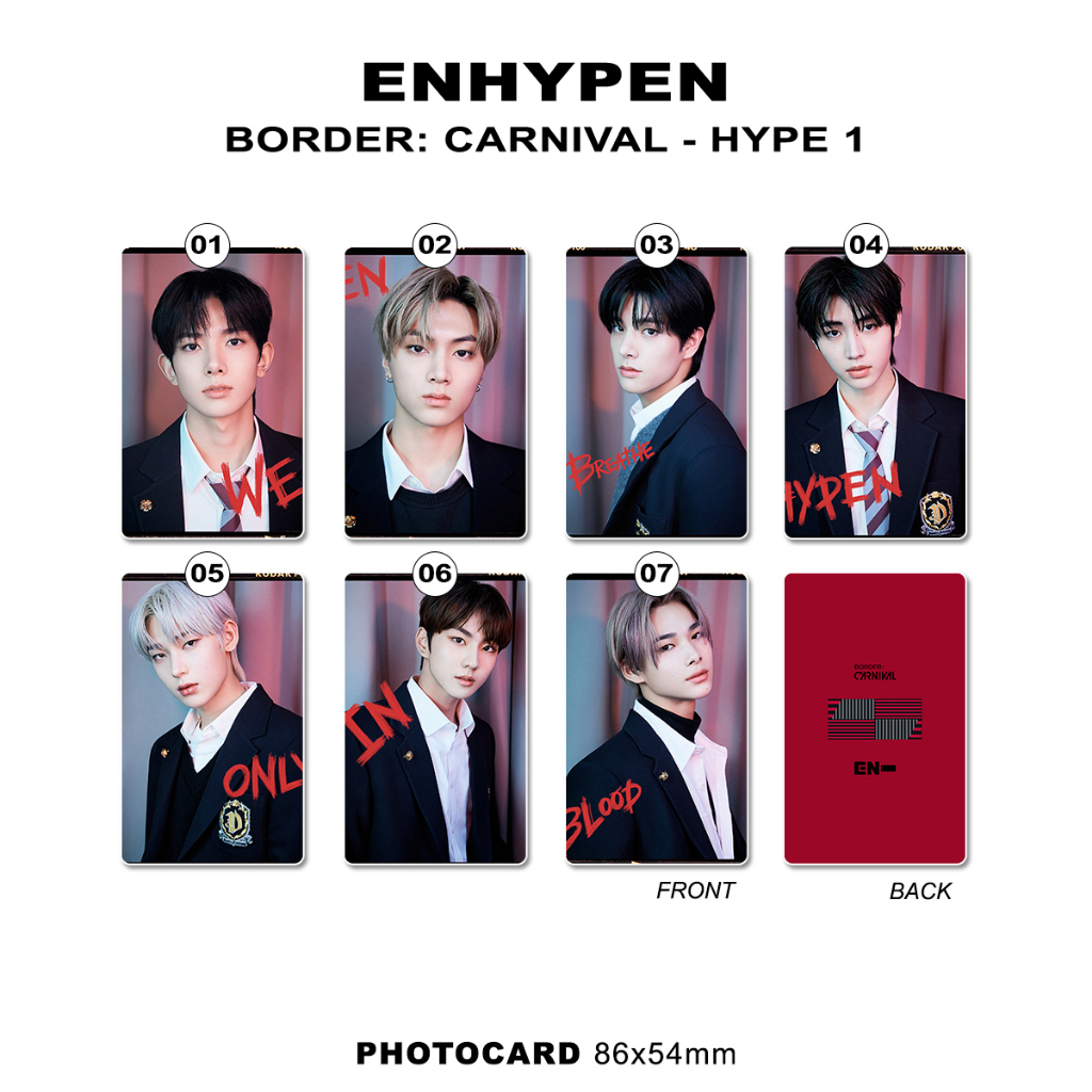 Jual ENHYPEN BORDER CARNIVAL pc kpop unoff photocard 2 sisi HEESUNG JAY JAKE SUNGHOON SUNOO ...