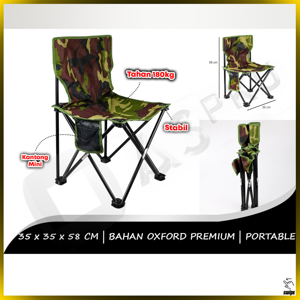 Jual Kursi Mancing Lipat Army Portable Outdoor Bangku Chair Kursi ...