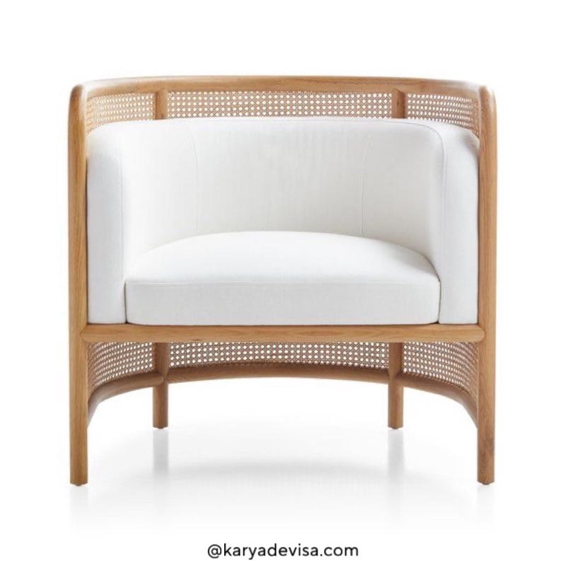 Jual rattan single seat sofa / kursi sofa dengan anyaman rotan untuk ...