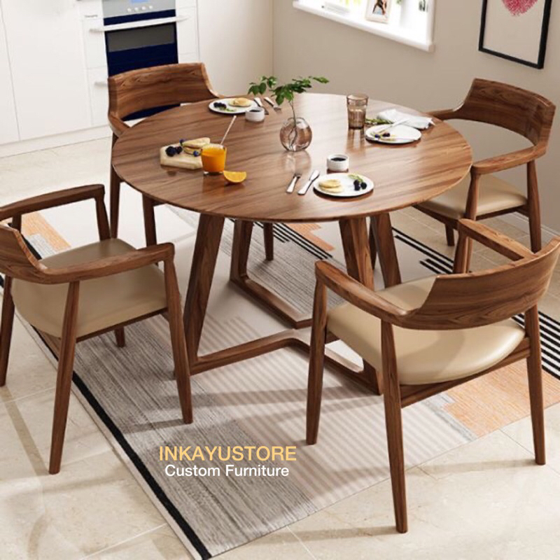 Jual MEJA MAKAN MINIMALIS KAYU JATI SOLID | MEJA MAKAN MINIMALIS GAYA ...