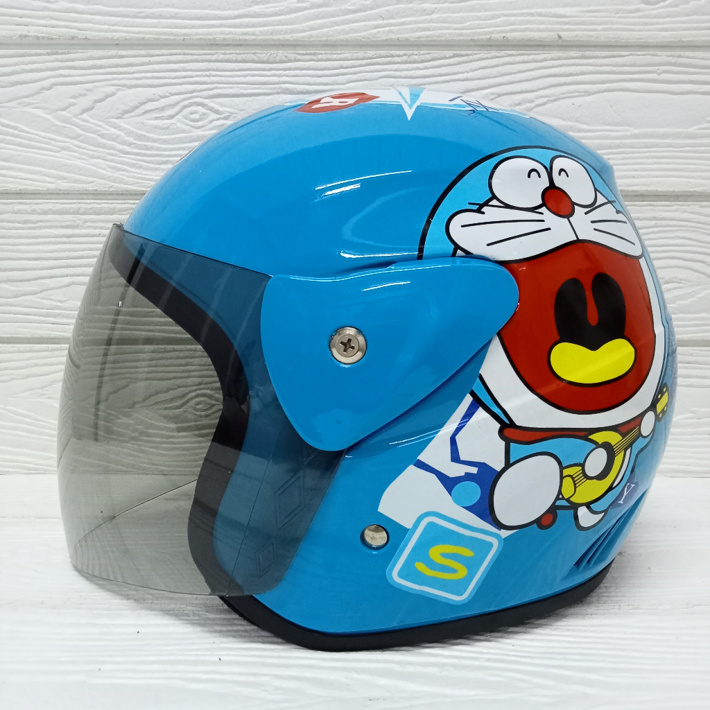 Jual HELM EVOLUTION DORAEMON BLUE HALF FACE MODEL GM EVO HELM MURAH ...
