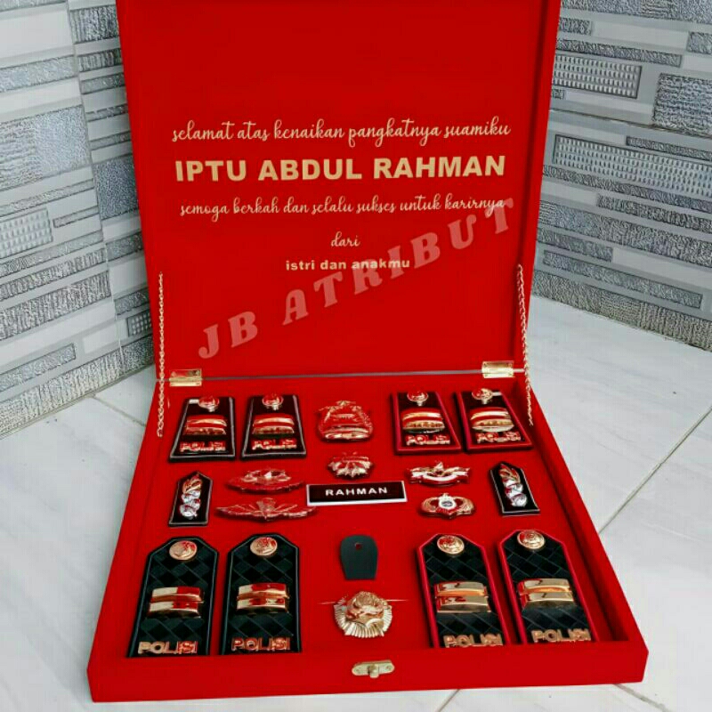 Jual pangkat iptu polisi PDH PDU komplit box pull set | Shopee Indonesia