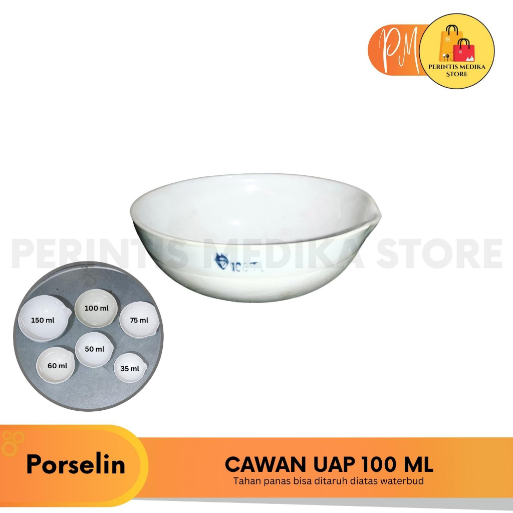 Jual Cawan Uap 100ml l Cawan Porselin 100ml - Cawan Penguap Porceline ...