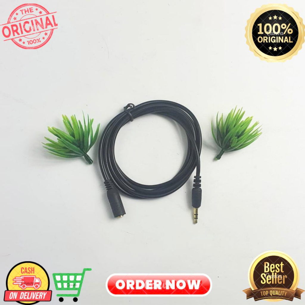 Jual KABEL CABLE AUX MALE TO FEMALE 3.5MM KABEL AUDIO STEREO HEADPHONE ...
