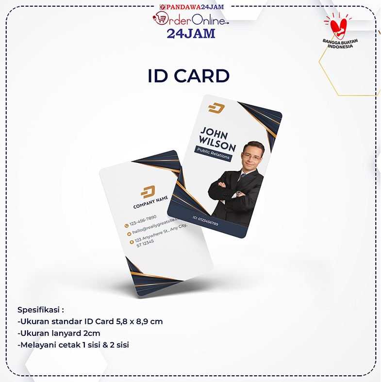 Jual Cetak Kartu Id Card - Print Id Card - Custom Id Card PVC - 1 SISI - 2 SISI | Shopee Indonesia