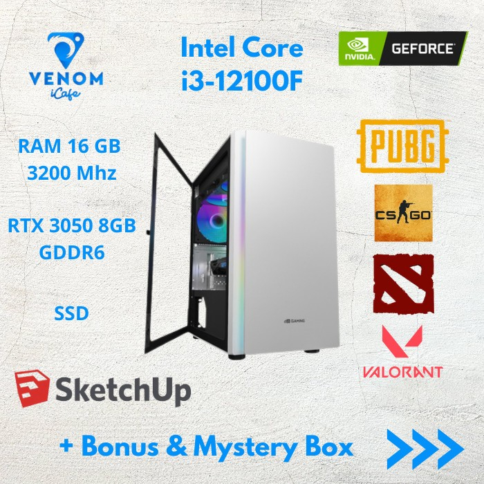 Jual PC Gaming Gen 12 | i3 12100F | RTX 3050 8GB | 16GB RAM | SSD ...