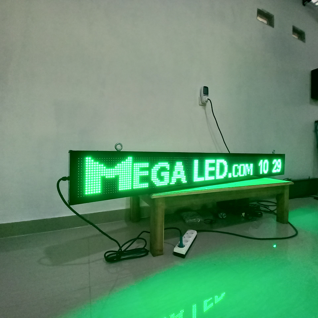 Jual running text outdoor merah hijau biru putih 200cm x20 cm LED SMD ...