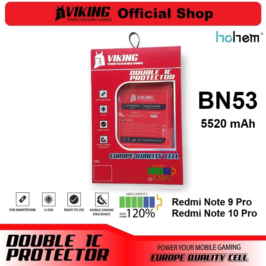 Jual Baterai VIKING Double Power XiaoMi BN53 Redmi Note 9 Pro / Note 10 ...