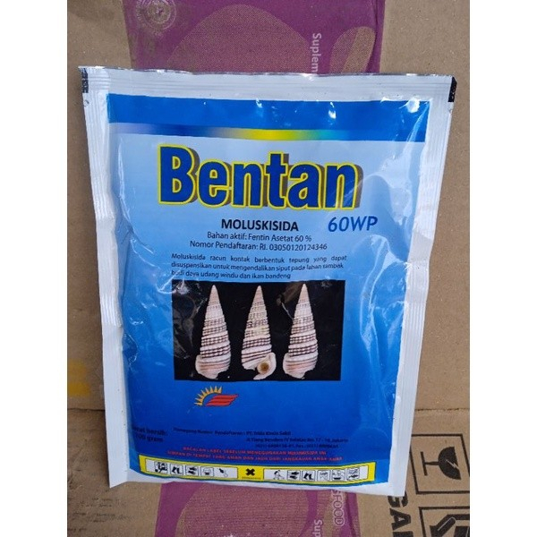 Jual Bentan 60WP 100gr Obat Racun Pembasmi Hama Keong Siput Moluskisida ...