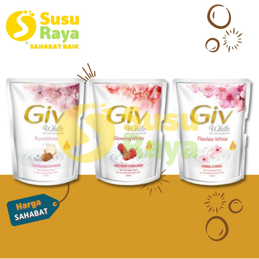 Jual GIV WHITE REFFIL SABUN CAIR BENGKOANG/MULBERRY/SAKURA 400 ML ...