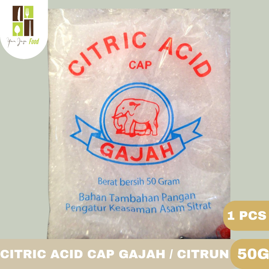 Jual Citric Acid Cap Gajah / Citrun / Sitrun/ Asam Sitrat Sachet 50g ...