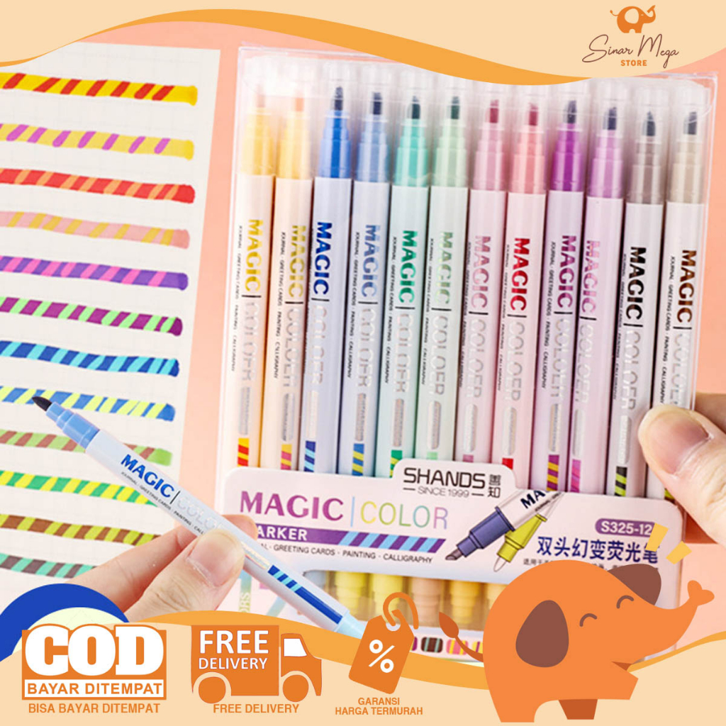 Jual Shands Magic Color Changing Marker Set 12pc / Spidol Warna Ajaib ...
