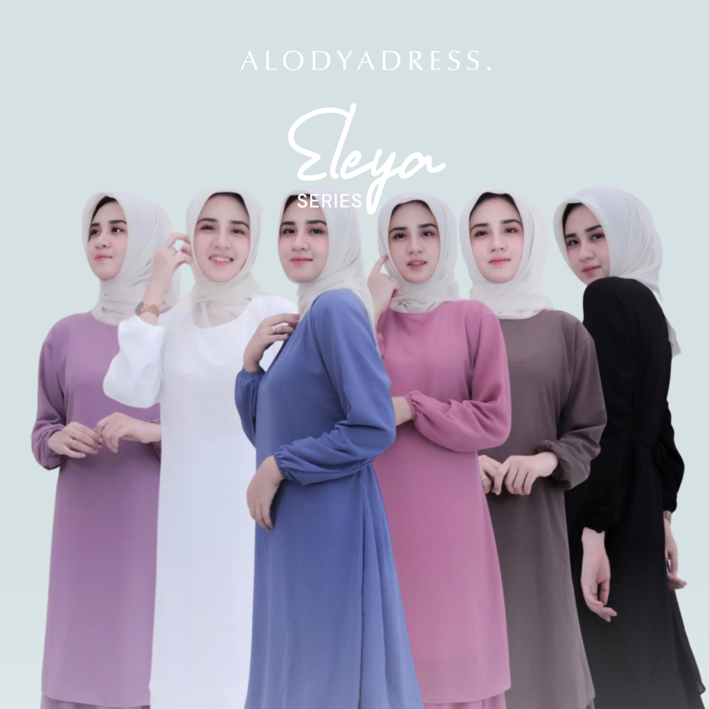 Jual ELEYA SERIES Malaysia Set Dress ANTI GERAH (Gamis Premium/Tunik ...