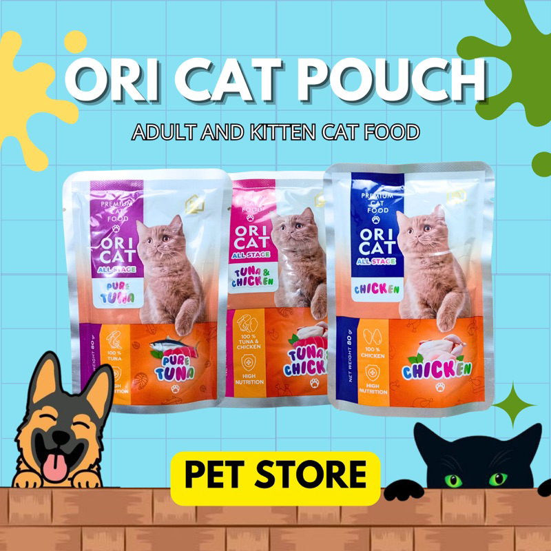 Jual ORI CAT POUCH 80gr / ORICAT Sachet Makanan Kucing Adult Kitten ...