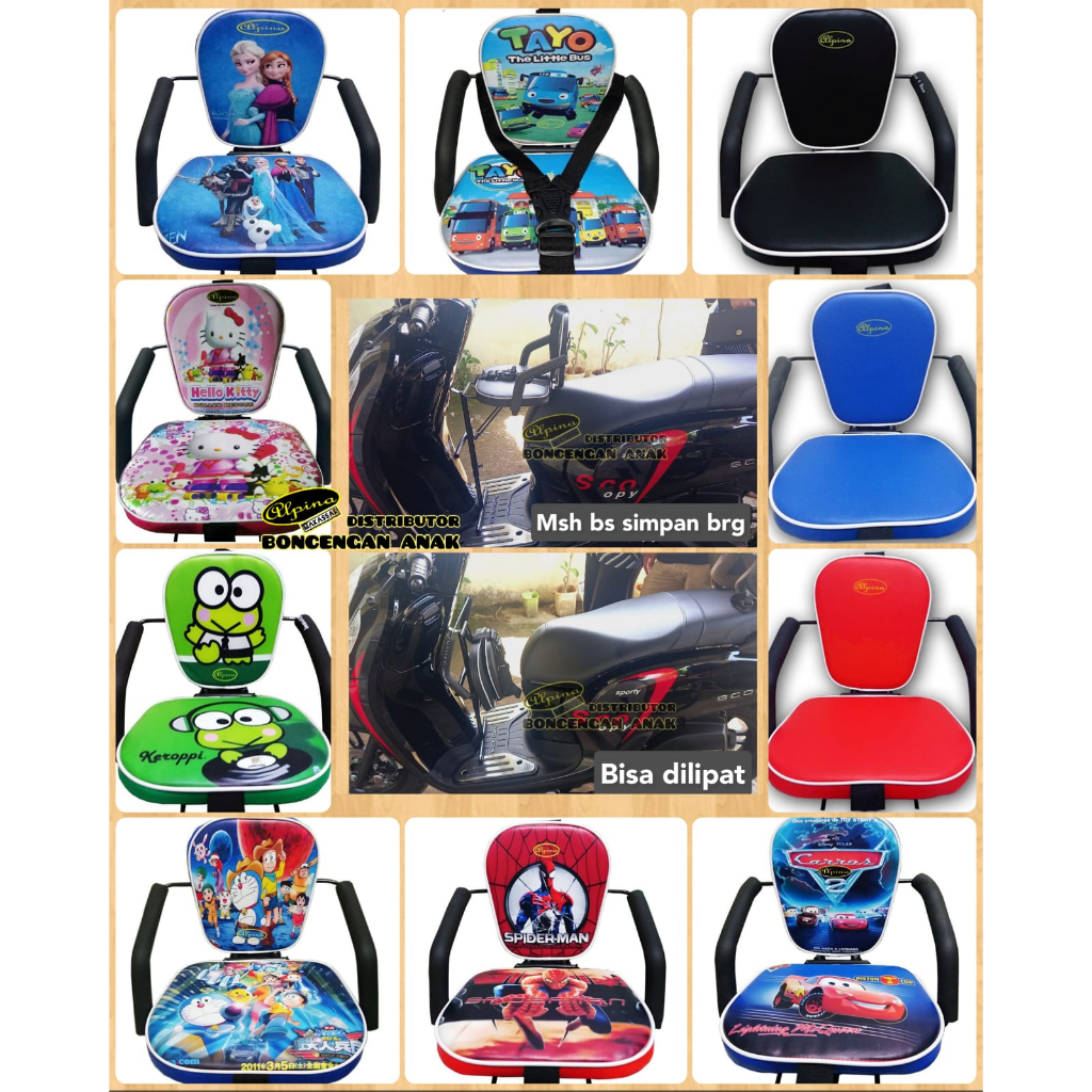 Jual Kursi Bonceng Boncengan motor anak MATIC Alpina type Premium Polos ...