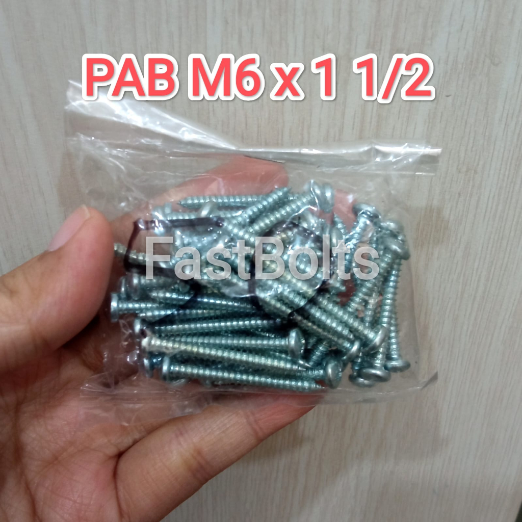 Jual BAUT SKRUP SEKRUP PAB 6 x 1 1/2 isi 50pcs | Shopee Indonesia