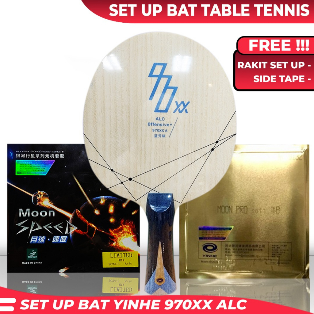 Jual Paket Bat Pingpong Rakitan Yinhe 970XX ALC Moon Speed Limited Moon Pro | Shopee Indonesia