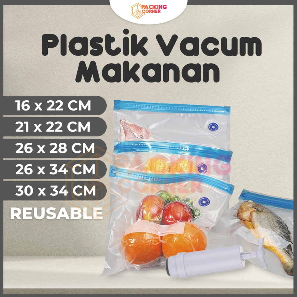 Jual Plastik Vacuum Plastic Bag Zip Lock Kantong Vakum Makanan Food ...