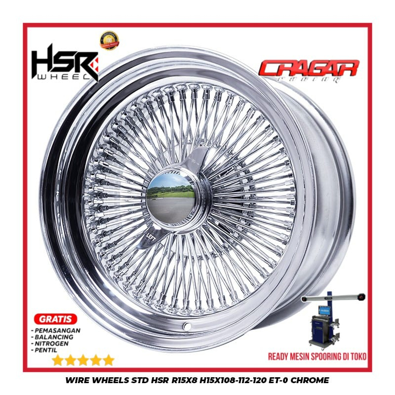 Jual VELG MOBIL Peugeot DAN Ford MUSTANG RING 15 HSR WIRE WHEELS STD ...