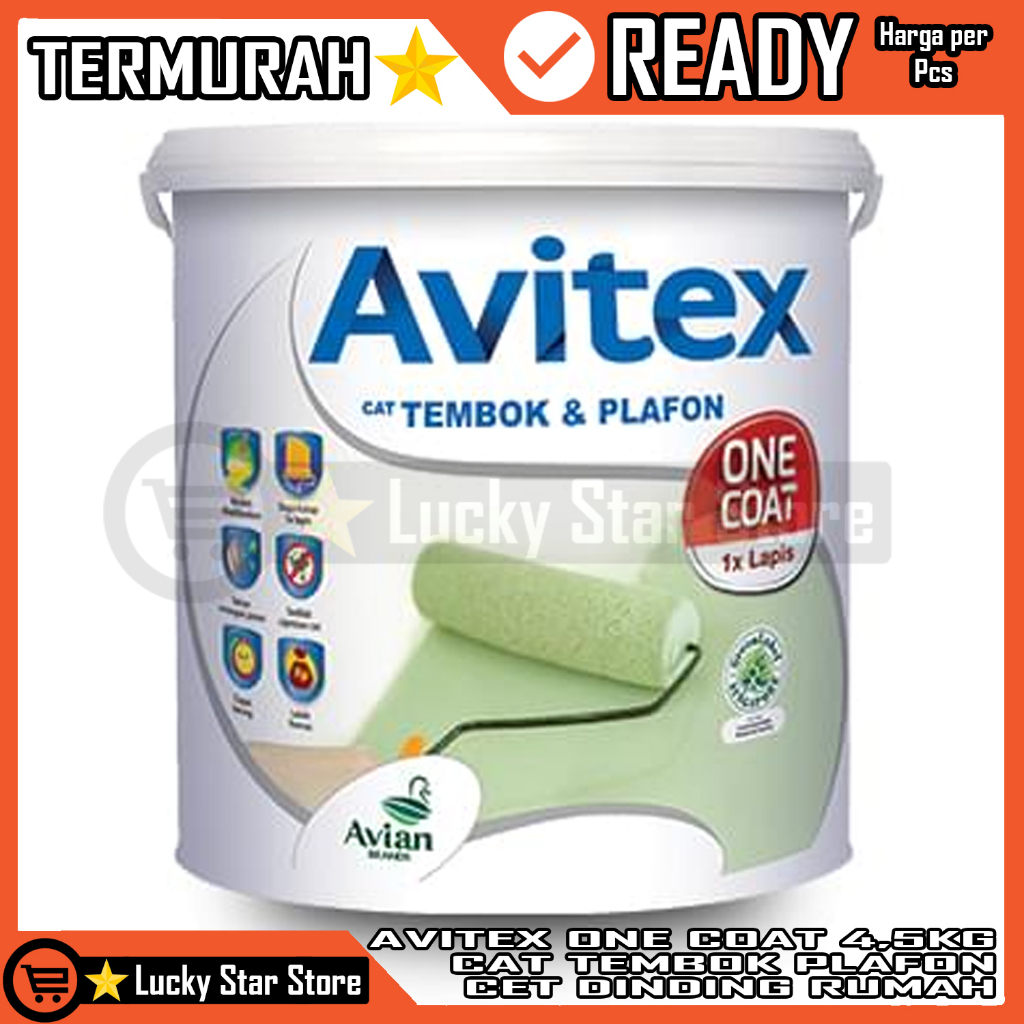 Jual AVITEX ONE COAT CAT TEMBOK PLAFON 4,5 KG CET GYPSUM PELAPIS PLAPIS ...