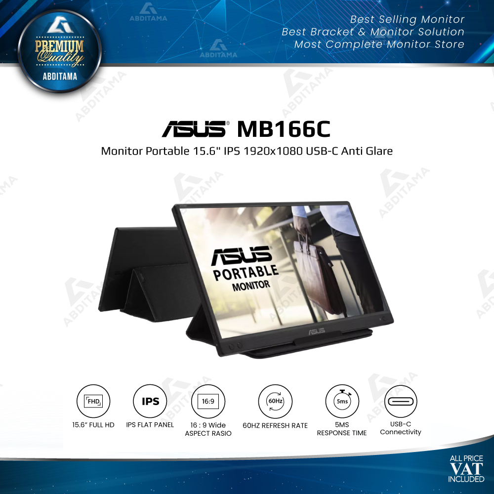Jual Monitor Portable ASUS MB166C 15.6" IPS 1920x1080 USB-C Anti Glare ...