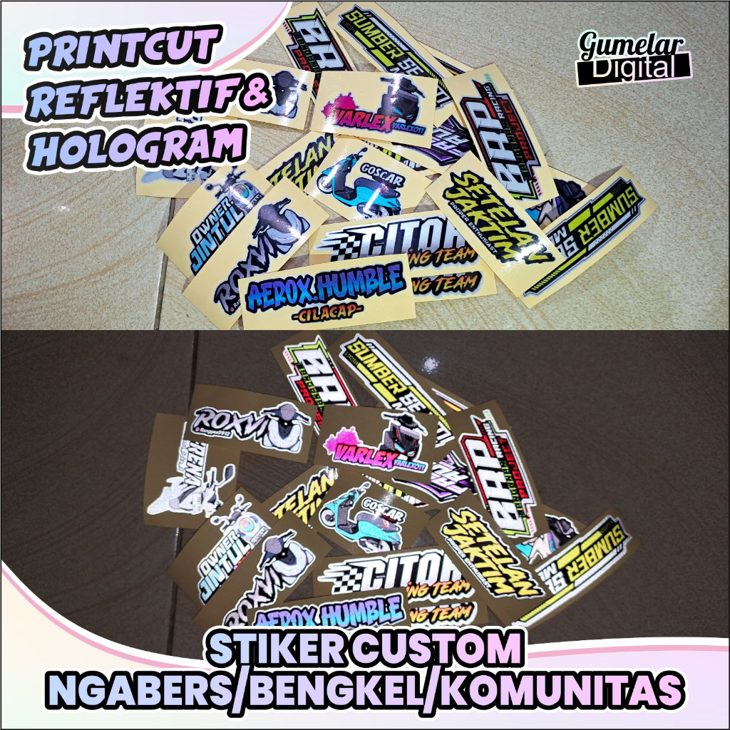 Jual STIKER PRINT CUT REFLEKTIF HOLOGRAM MANTUL KENA CAHAYA NGABERS ...