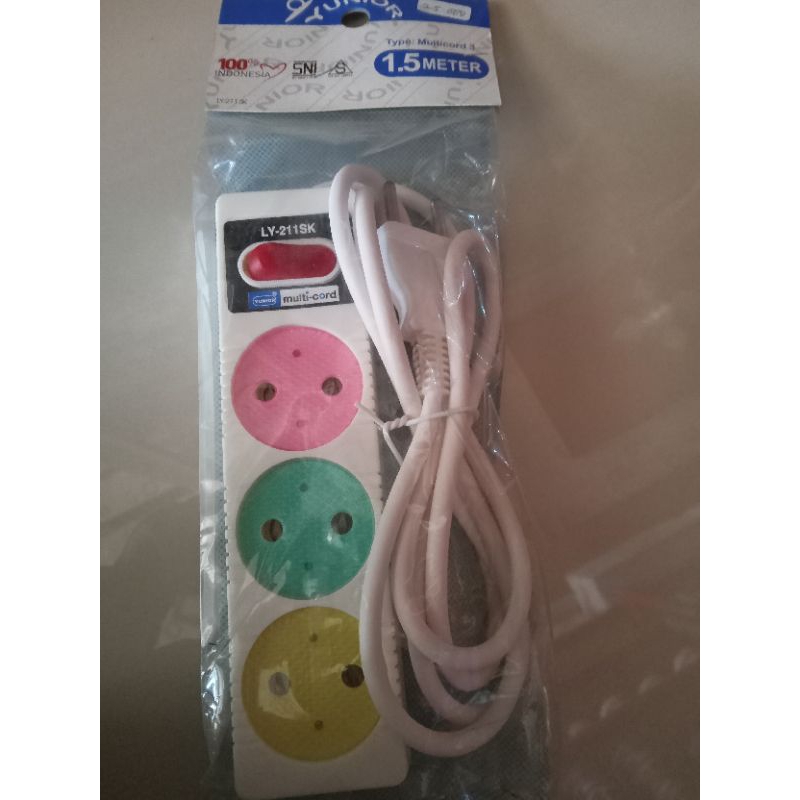 Jual Stop kontak listrik 3 lubang colokan/1.5 meter | Shopee Indonesia