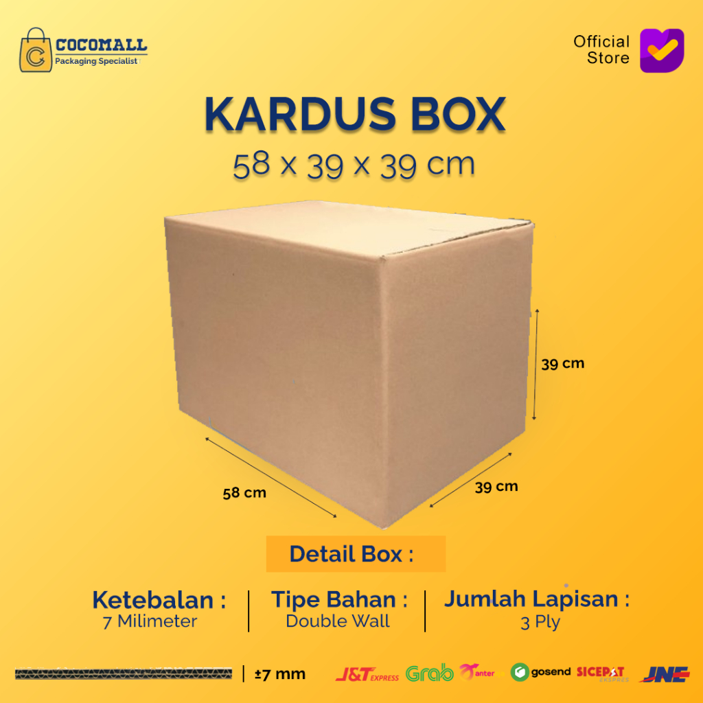 Jual Kardus Karton Box Besar 58x39x39 CM Double Wall Dus Packing Pindahan Jumbo Kokoh Tebal ...