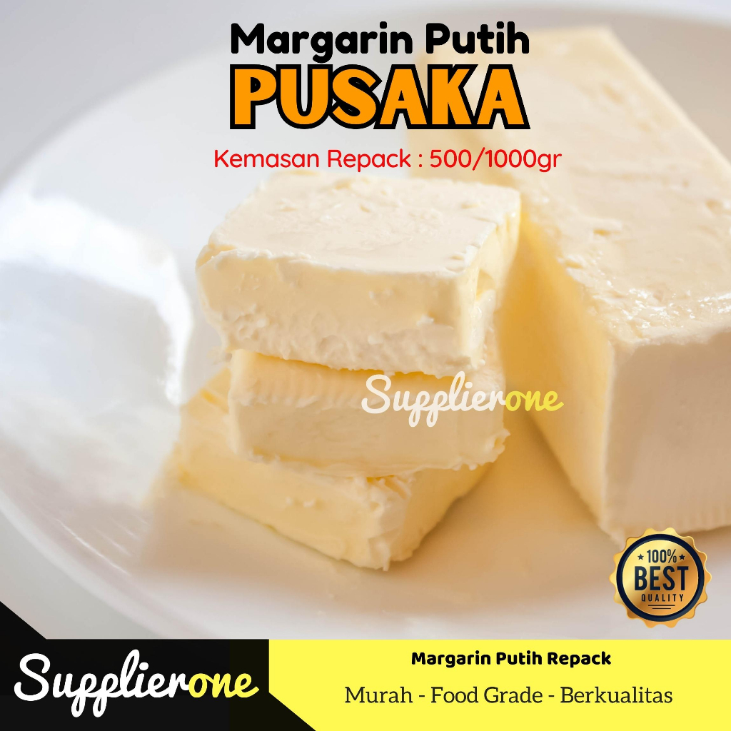 Jual Pusaka Margarin Putih Repack 500/1000gr / Margarin Putih / Mentega ...