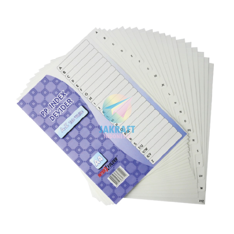 Jual (1 Set) Divider Plastik Pembatas Binder Ordner A4 isi 20 Tabs Tab ...