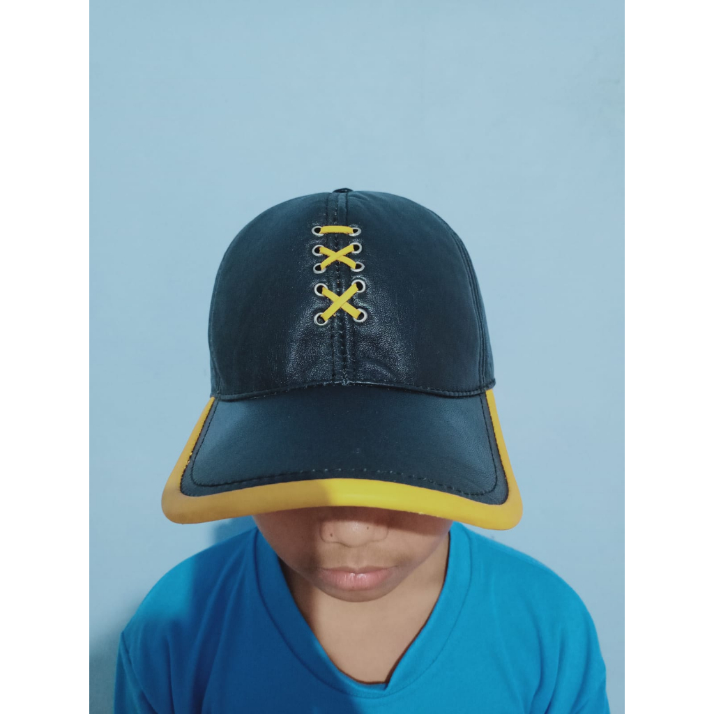 Jual Topi Pria Trucker Baseball PU Leather Topi Kulit new model topi ...