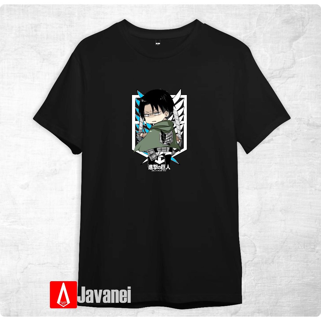 Jual Levi attack on titan kaos anime kanji japan kaos distro unyu ...