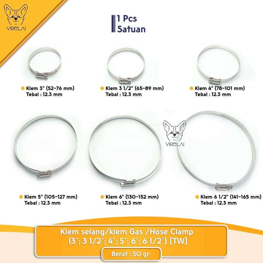 Jual Stainless Klem Selang / Hose Clamp / Klem Gas 5/8"; 1/2"; 3/4"; 7/ ...