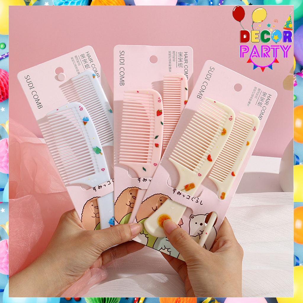 Jual DP Sisir Anak Set isi 2pcs Karakter Kartun Lucu Sisir Runcing 2Pcs ...