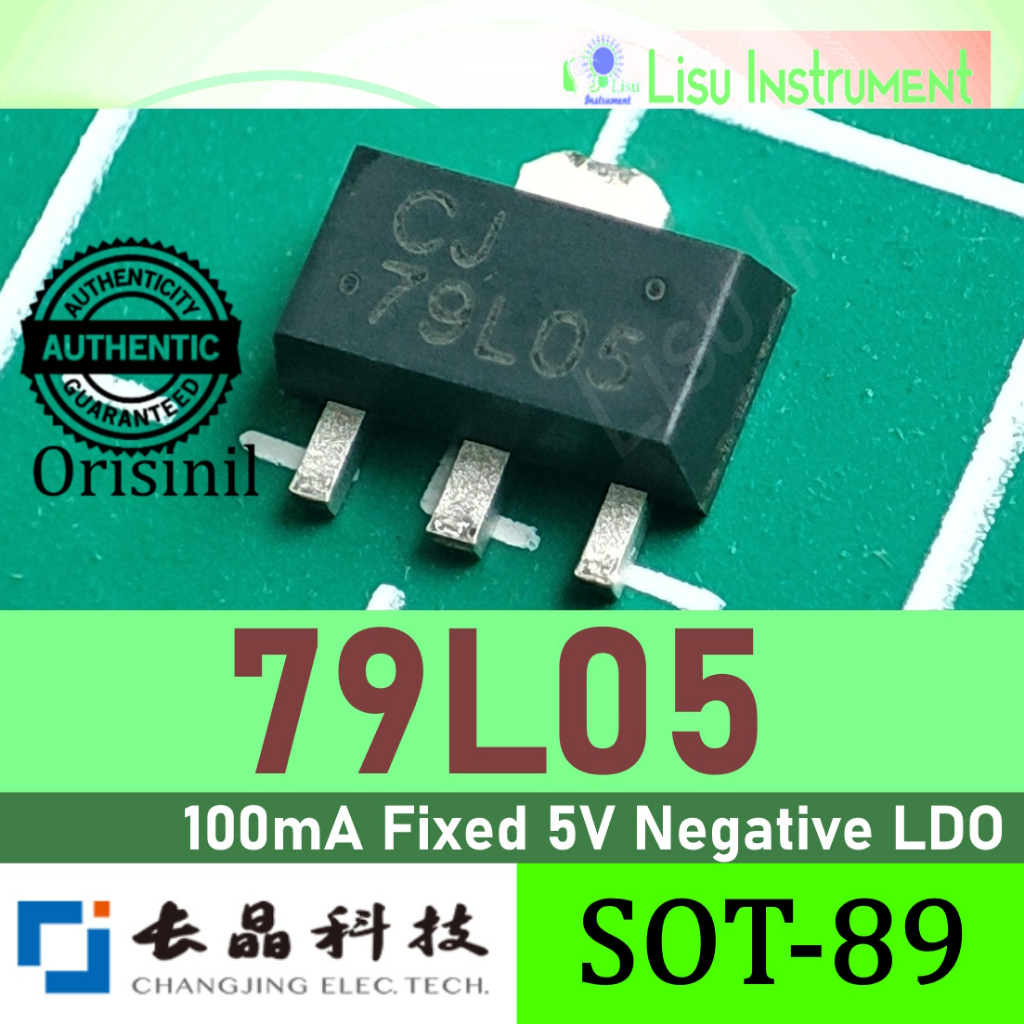Jual 79L05 100mA Fixed 5V Negative Linear Voltage Regulators LDO SOT-89 Original CJ | Shopee ...