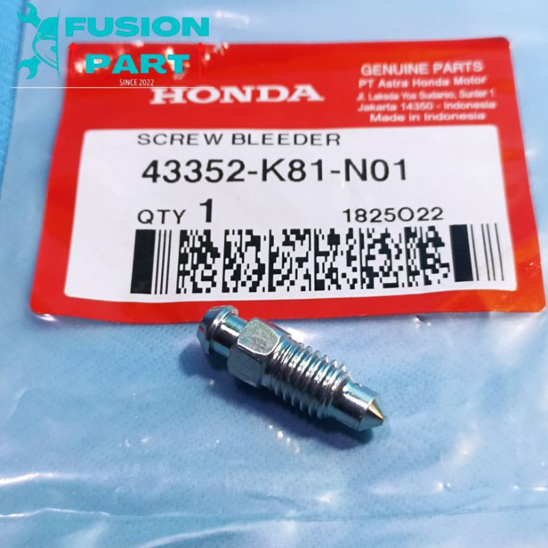 Jual Baut Pembuangan Minyak Rem BeAT K1A, BeAT eSP K81 & Scoopy eSP K93 ...