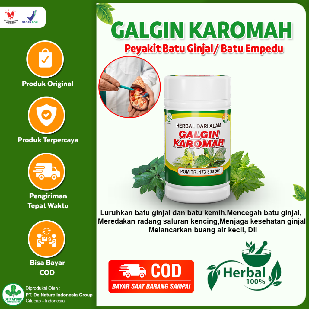 Jual Obat Batu Ginjal Batu Empedu Luruh Batu Kencing Batu Galgin Karomah Original De Nature ...