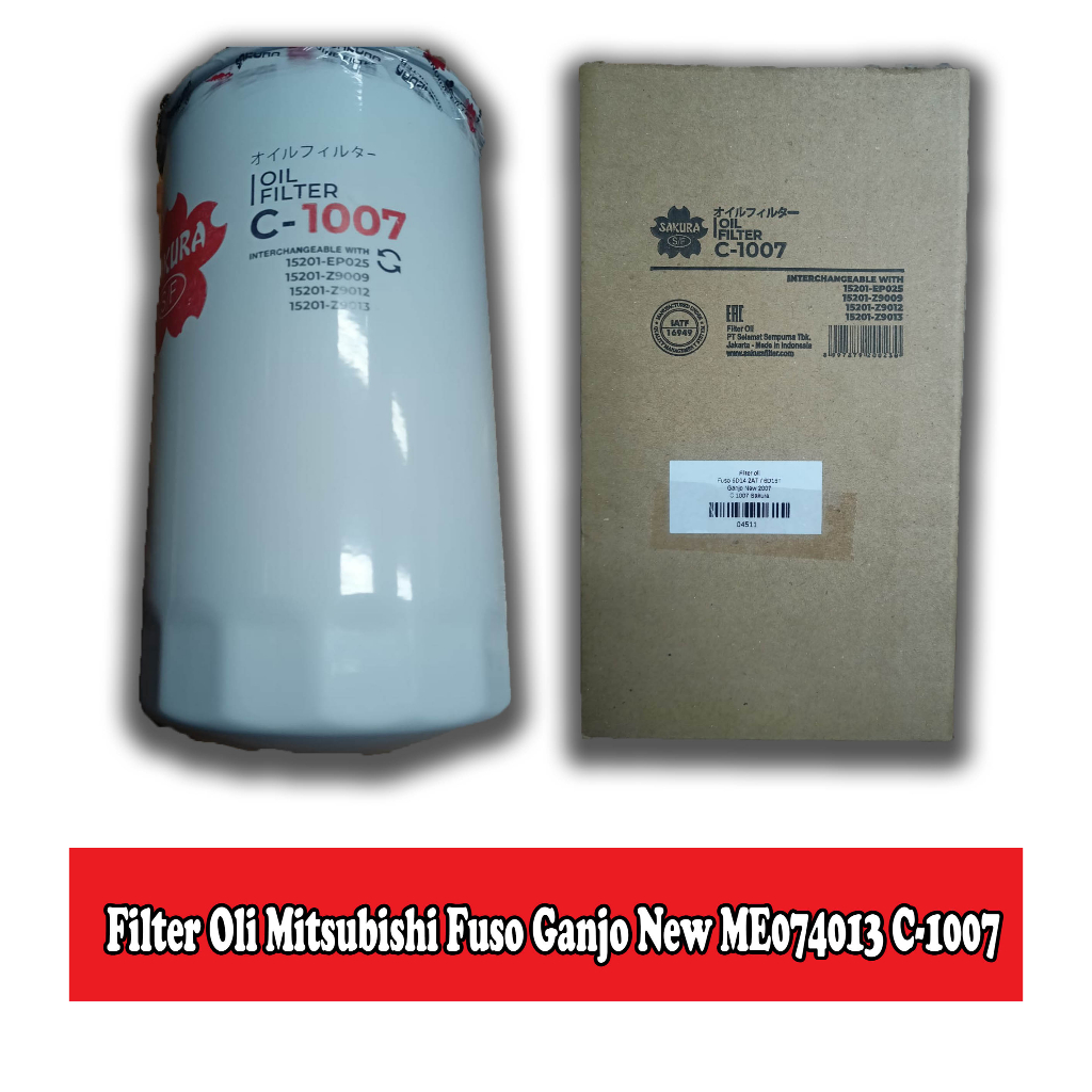 Jual Filter Oli Mitsubishi Fuso 6D16T ME074013 C-1007 Sakura 04511 ...