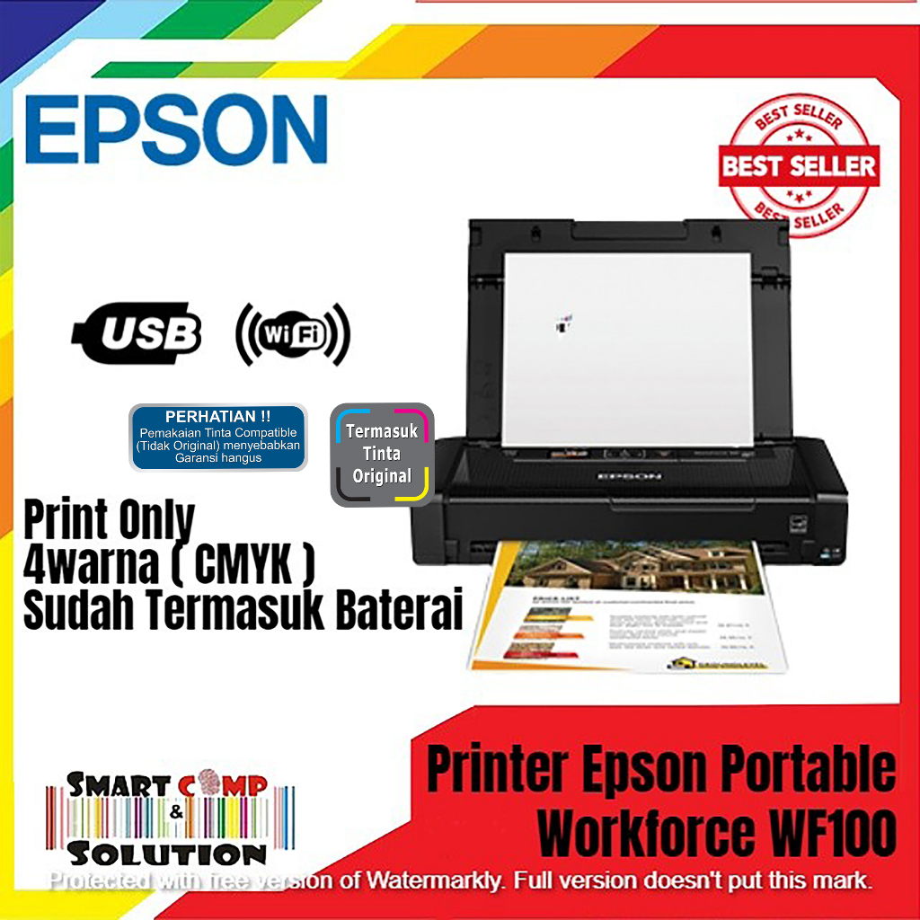 Jual Printer Epson Portable Workforce WF-100 / WF100 Printer Document ...