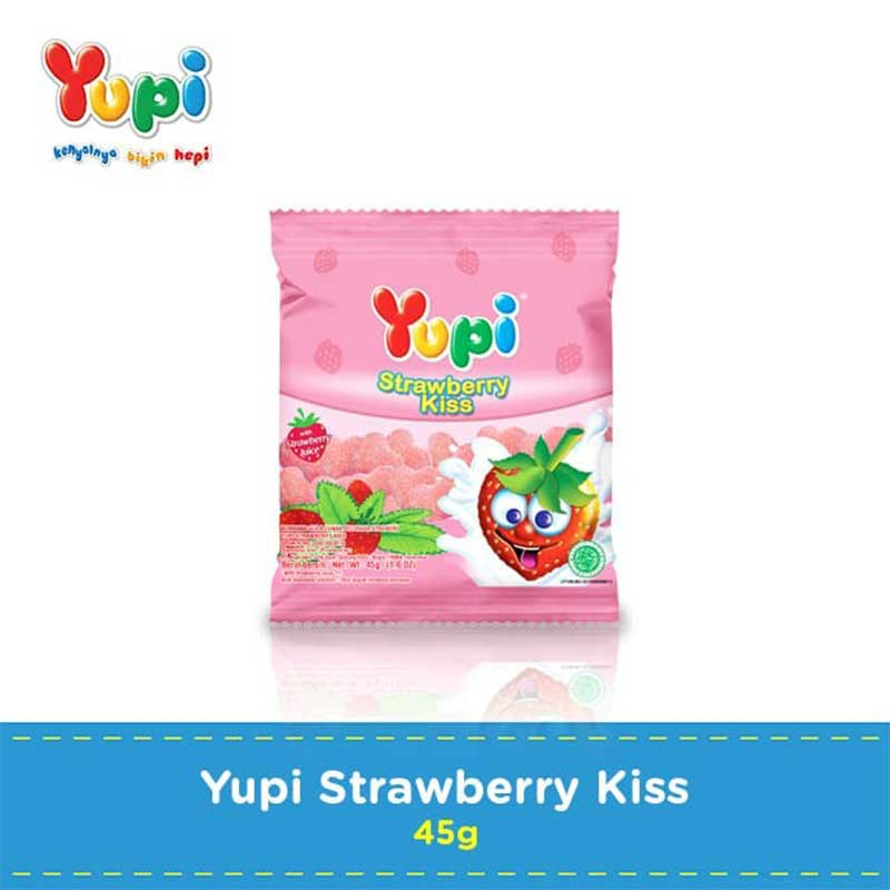 Jual Yupi Gummy Candies Strawberry Kiss 45 g | Shopee Indonesia