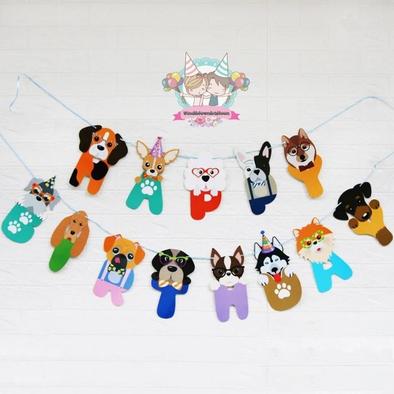 Jual WINDBLOWN BALON BANNER FLAG HBD BIRTHDAY PET PUPPY DOG / DEKORASI ...