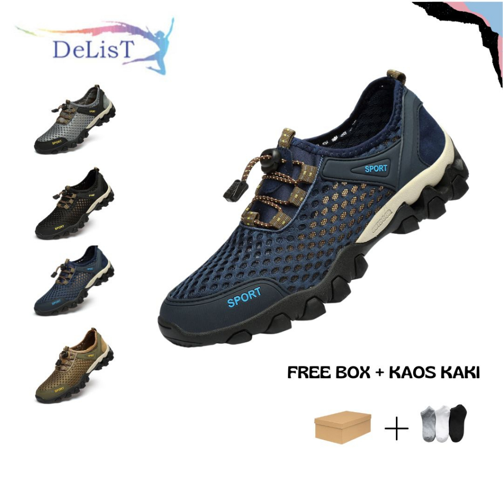 Jual [DELIST] Free Box + Kaos Kaki -Sepatu Sneakers Pria Ringan dan ...