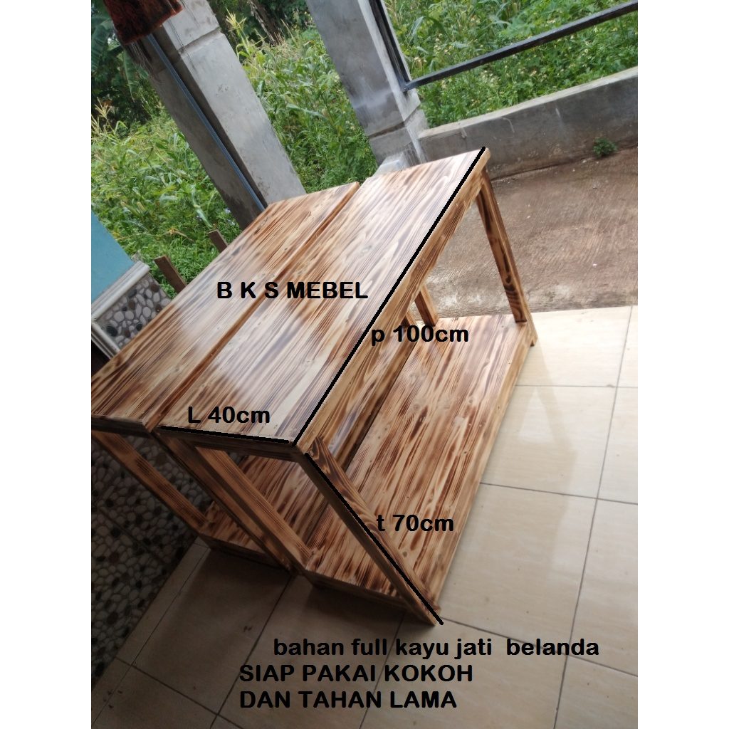 Jual MEJA TV KAYU JATI BELANDA SIAP PAKAI PANJANG 100CM LEBAR 40CM ...