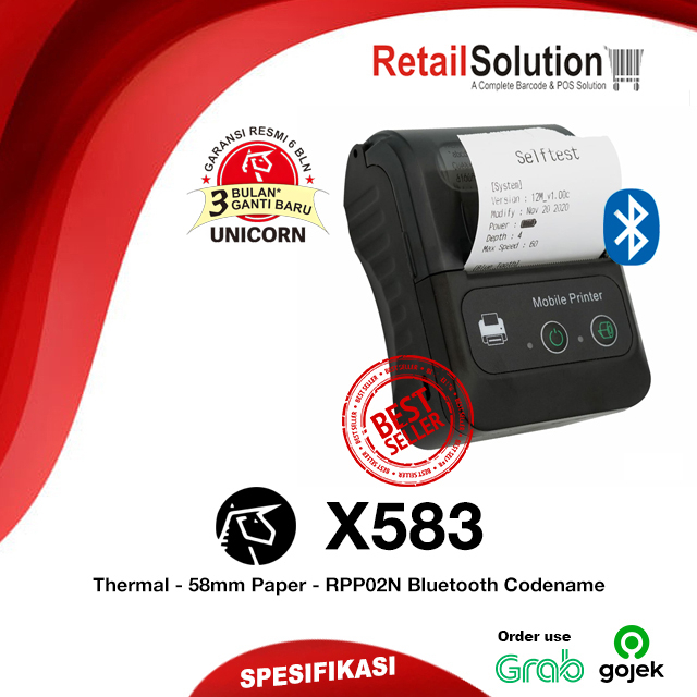 Jual Printer Thermal Bluetooth RPP02N 58mm - X583 / X-583 / X 583 ...